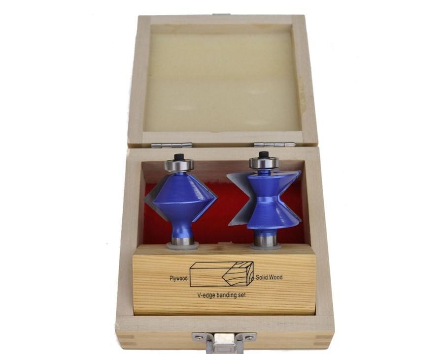 Blue Tornado V-Groove Edge Banding Router Bit Set