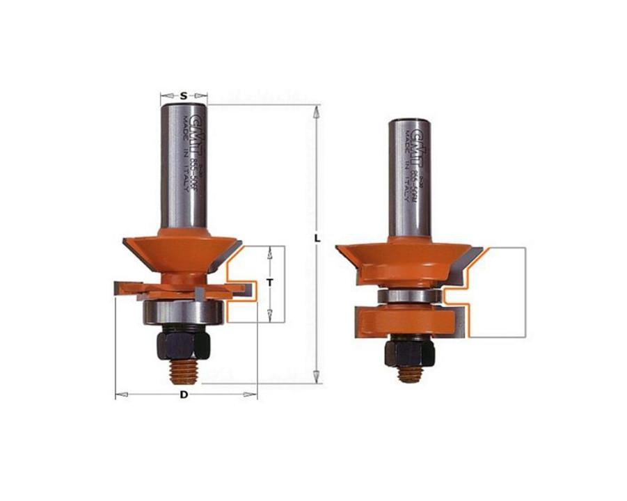 CMT Orange Tools V-Tongue and Groove Router Bit Set