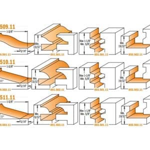 CMT Orange Tools 5-piece Complete Kitchen Router Bit Set