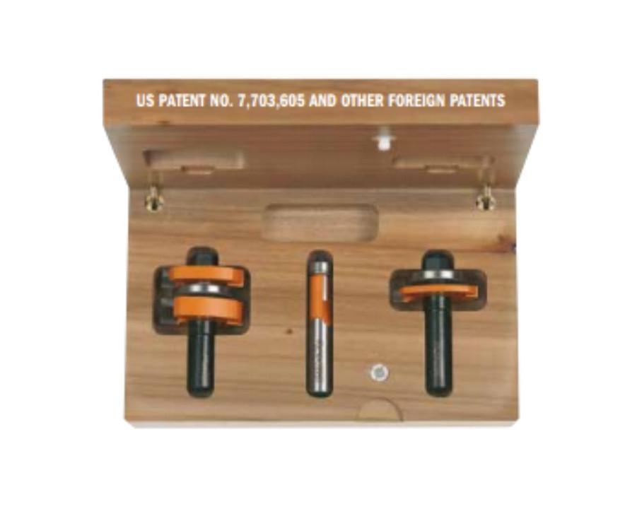 CMT Orange Tools 3-piece Tongue & Groove Cabinetmaking Router Bit Set