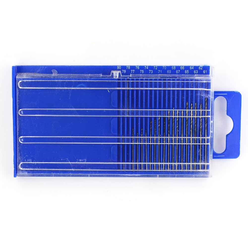 20 piece Tiny Small Drill Bits #61-80, Numbered Sizes High Speed Steel ...