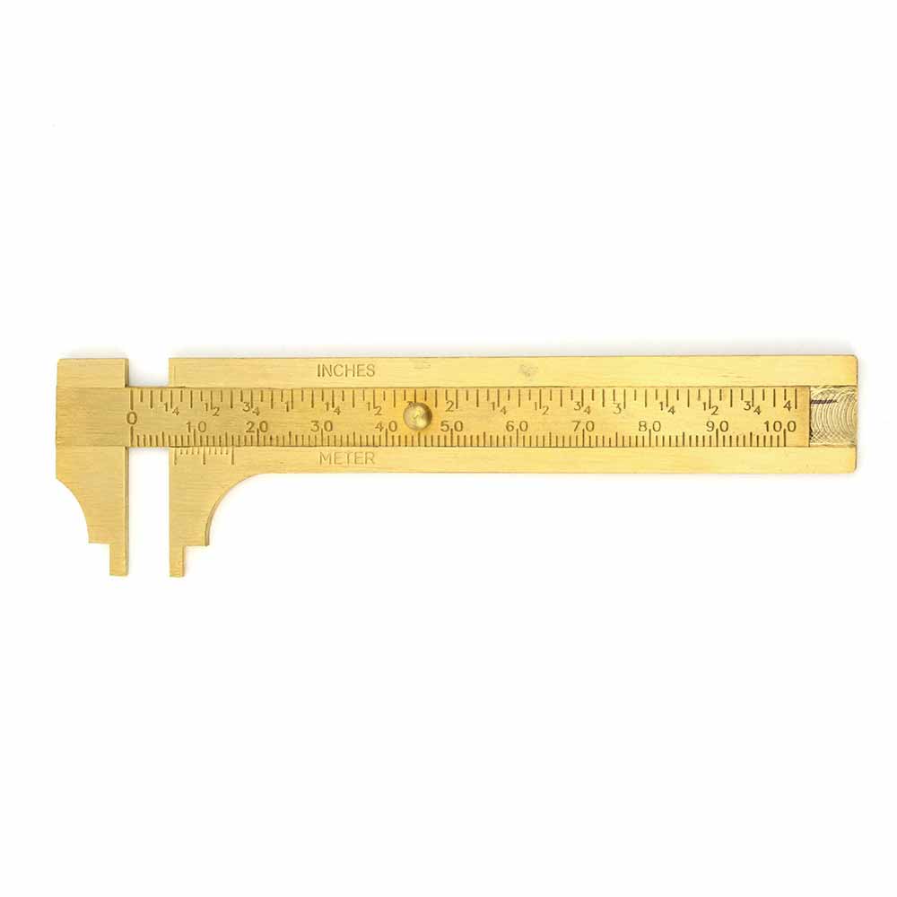 4 Inch 100mm Brass CALIPER Sliding Vernier Ruler Gauge Gem Tool Bead ...