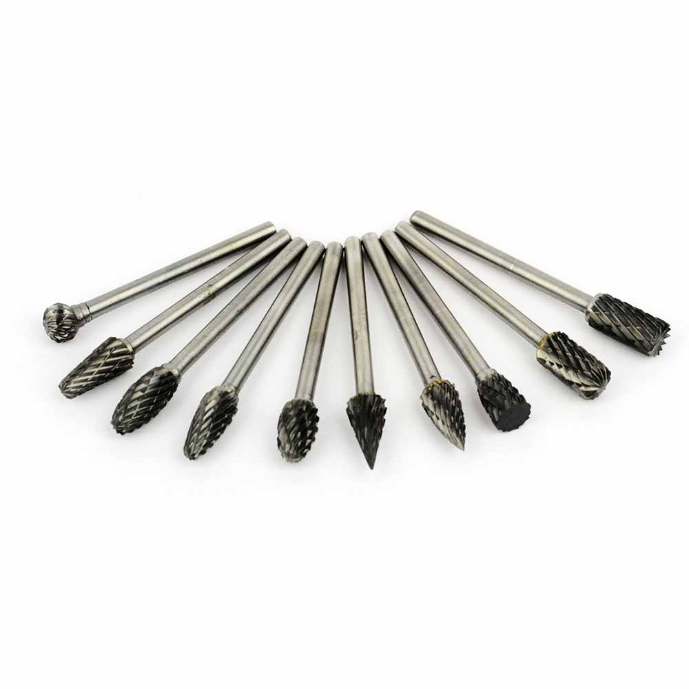10 pcs Tungsten Steel Solid Carbide Burrs (Rotary Files) Diamond Burrs ...