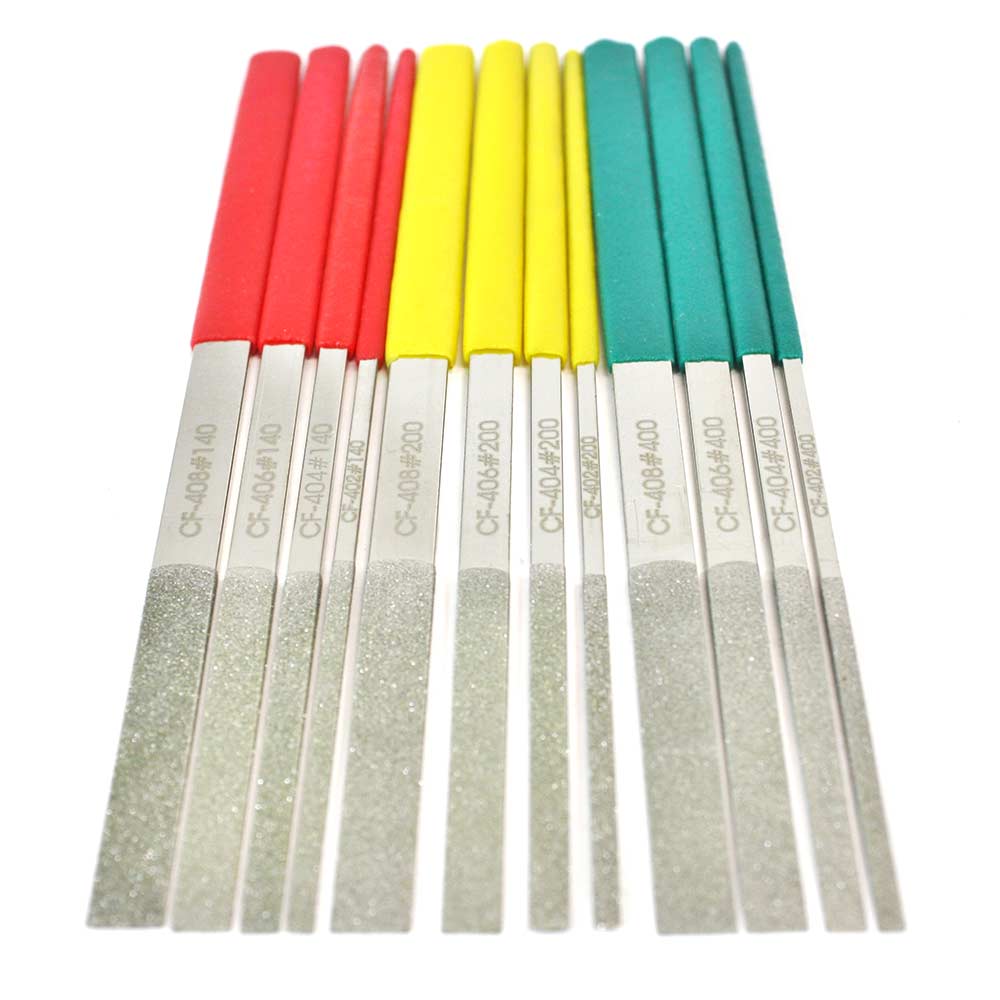 12 pcs 7 Inch Long Diamond Flat Files - Wood Shop Bits - A Bit Better