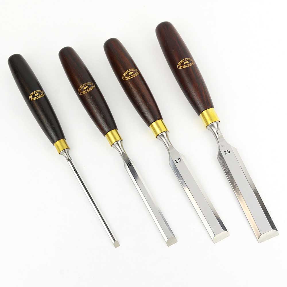 Top-Quality Crown Tools 4pc Chisel Set - Wood Crafting