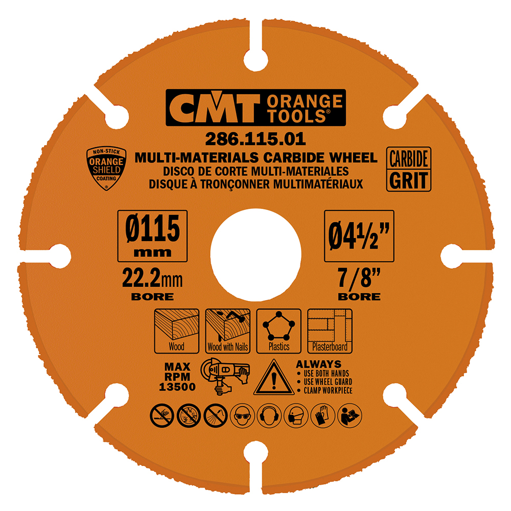Multimaterial Cut.Wheel Carbide-Grit D=4-1/2 B=7/8 - Wood Shop Bits - A ...